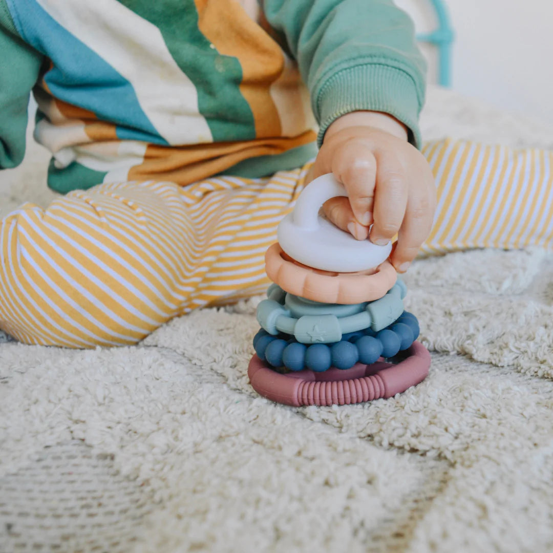 Jellystone Rainbow Stacker Teether Earth | Tiny Sprout