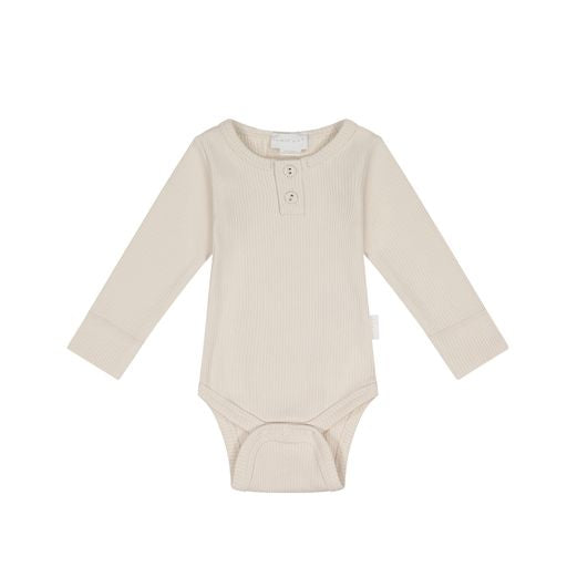 Jamie Kay Fine Rib Long Sleeve Bodysuit Cloud | Tiny Sprout