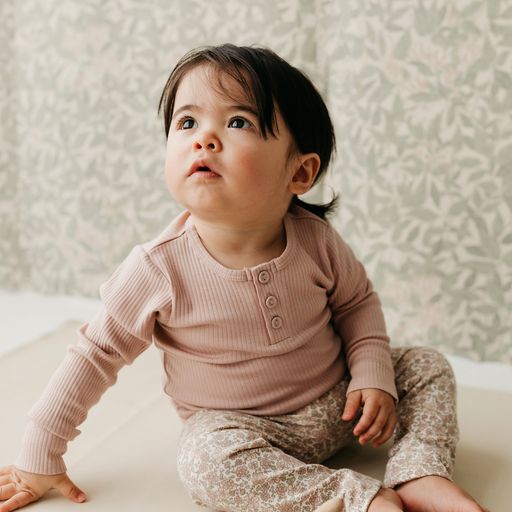 Jamie Kay Cotton Modal Long Sleeve Bodysuit Dusky Rose | Tiny Sprout