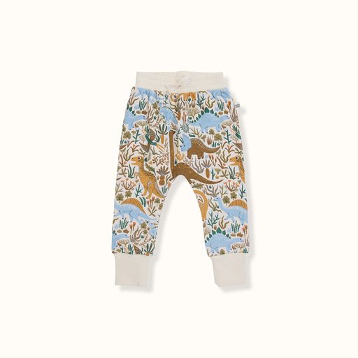 Goldie and Ace Terry Sweatpant Dino Roar Blue | Tiny Sprout