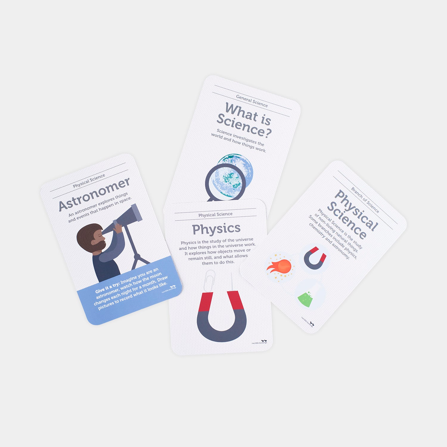 Two Little Ducklings Flash Cards Science | Tiny Sprout