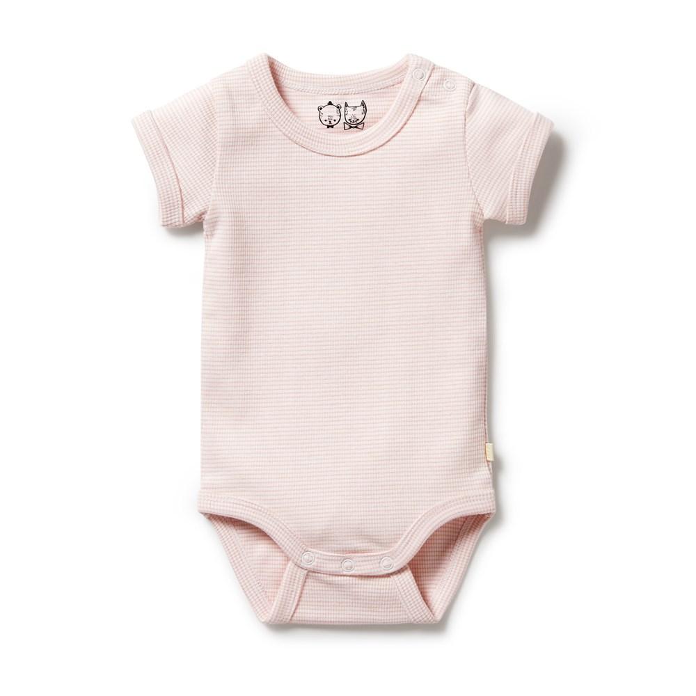 Wilson and Frenchy Organic Stripe Rib Bodysuit Cantaloupe | Tiny Sprout
